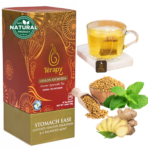 Stomach Ease Tea- Ayurveda Herbal Blend for Digestive Comfort & Relief – Terapy Ceylon Tea